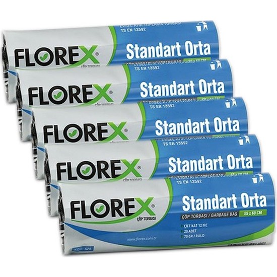 Florex Standart Siyah Çöp Poşeti (55 x 60) 5 Rulo Fiyatı