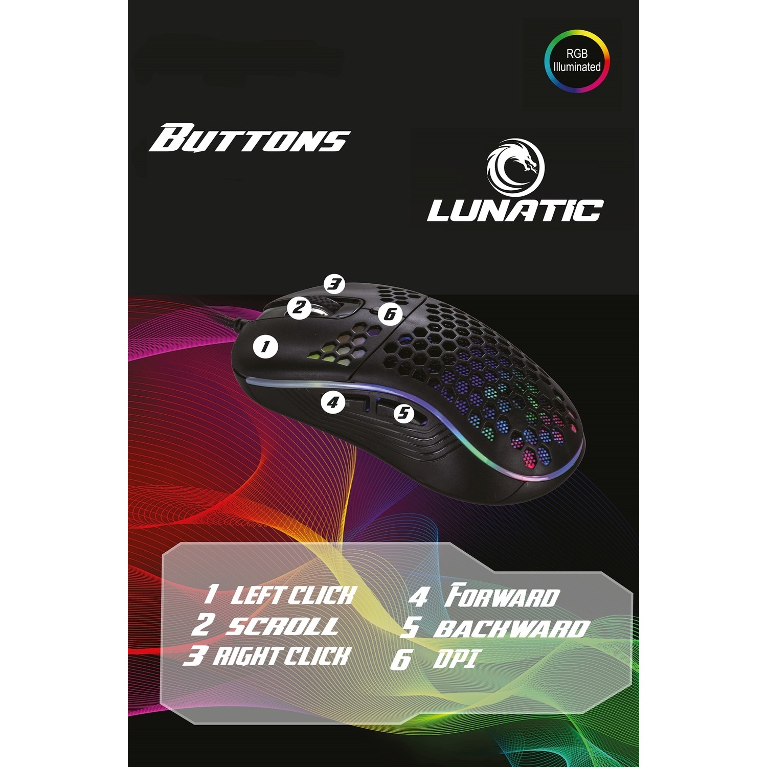 Lunatic Sparrow 6400 Dpi Rgb Ledli Makrolu Oyuncu Mouse Fiyatı