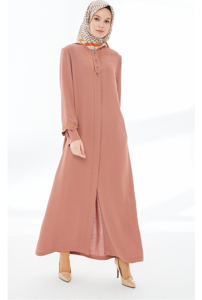 Zühre Nakış Detaylı Somon Pardesü 12476