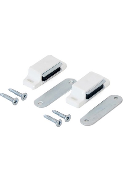 Sineklik Çıt Çıt Kilit Mıknatıslı 2 Adet - Beyaz