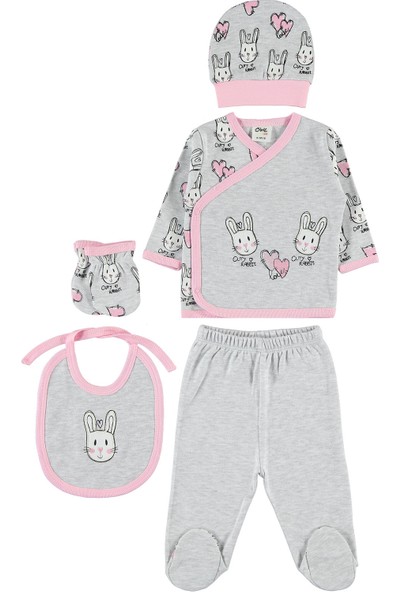Civil Baby Kız Bebek 5'li Zıbın Takımı Yenidoğan Pembe Civil Baby Kız Bebek 5'li Zıbın Takımı Yenidoğan Pembe
