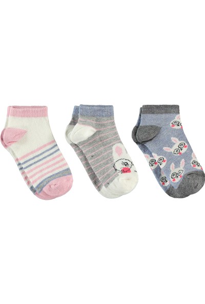 Civil Boys Erkek Çocuk 3'lü Çorap Set 2-12 Yaş Gri