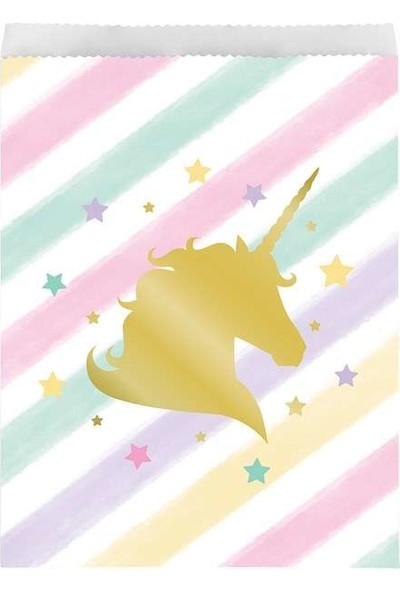Parti Dünyası Unicorn Partisi Pırılıtlı Kese Kağıdı 10 Adet Parti Dünyası Unicorn Partisi Pırılıtlı Kese Kağıdı 10 Adet
