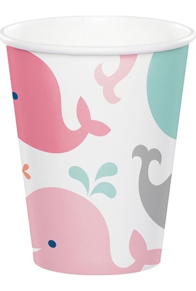 Parti Dünyası Sevimli Balina Pembe Bardak 8 Adet Parti Dünyası Sevimli Balina Pembe Bardak 8 Adet