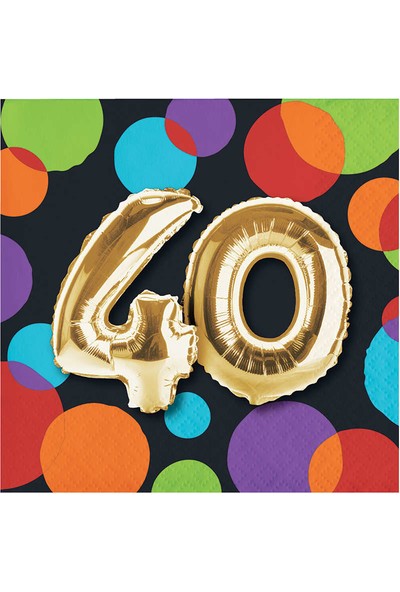 Parti Dünyası Işıltılı Balonlar 40 Yaş 16 Lı Küçük Peçete