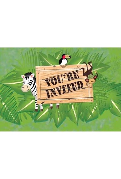 Parti Dünyası Safari Macerası 8 Li Davetiye