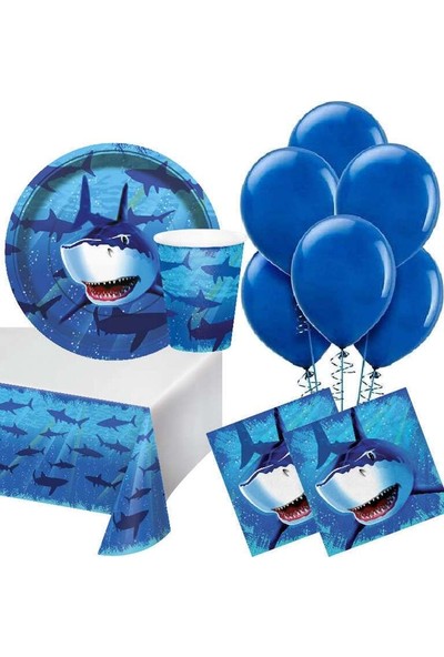 Parti Dünyası Köpek Balığı Partisi 16 Lı Parti Seti Parti Dünyası Köpek Balığı Partisi 16 Lı Parti Seti