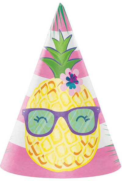 Parti Dünyası Ananas, Flamingo ve Arkadaşları Şapka 8 Adet Parti Dünyası Ananas, Flamingo ve Arkadaşları Şapka 8 Adet