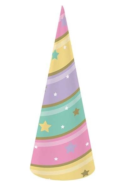 Parti Dünyası Unicorn Partisi Pırıltılı Boynuz Görünümlü Şapka 8 Adet