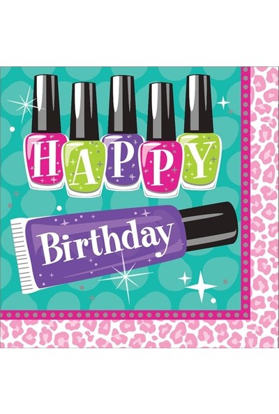 Parti Dünyası Süslü Kızlar Partisi Happy Birthday 16 Lı Peçete