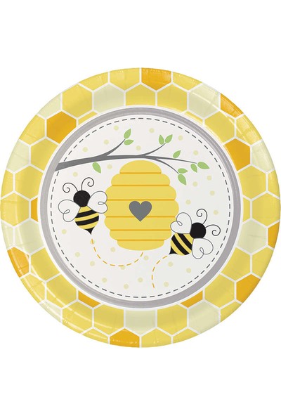 Parti Dünyası Bal Arısı Tabak 8 Adet Parti Dünyası Bal Arısı Tabak 8 Adet