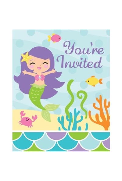 Parti Dünyası Deniz Kızı ve Arkadaşları Partisi 8 Li Davetiye Parti Dünyası Deniz Kızı ve Arkadaşları Partisi 8 Li Davetiye