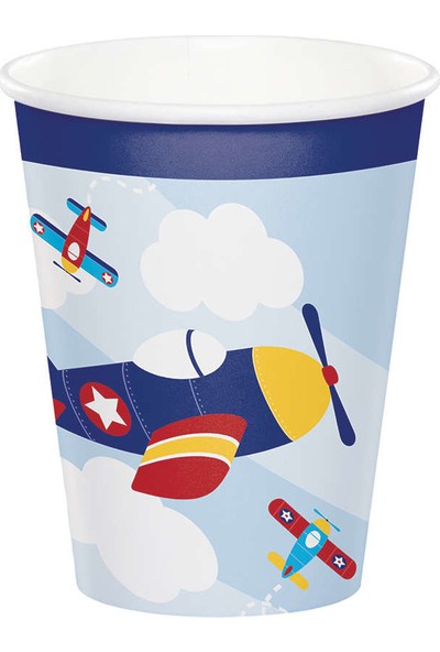 Parti Dünyası Uçaklar Partisi 8 Li Bardak