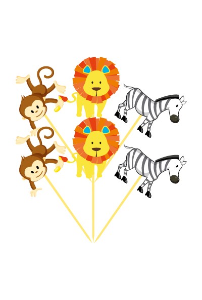 Parti Dünyası Safari Partisi Şekilli 6 Lı Kürdan Parti Dünyası Safari Partisi Şekilli 6 Lı Kürdan