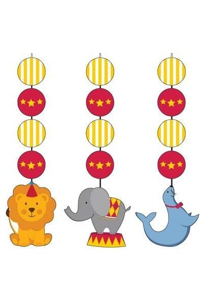 Parti Dünyası Sirk Zamanı 3 Lü Asma Süs 17,80 cm Parti Dünyası Sirk Zamanı 3 Lü Asma Süs 17,80 cm