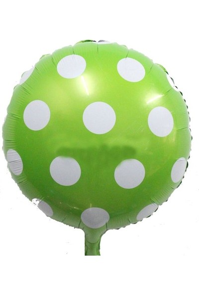 Parti Dünyası Yeşil Beyaz Puanlı Folyo Balon Parti Dünyası Yeşil Beyaz Puanlı Folyo Balon