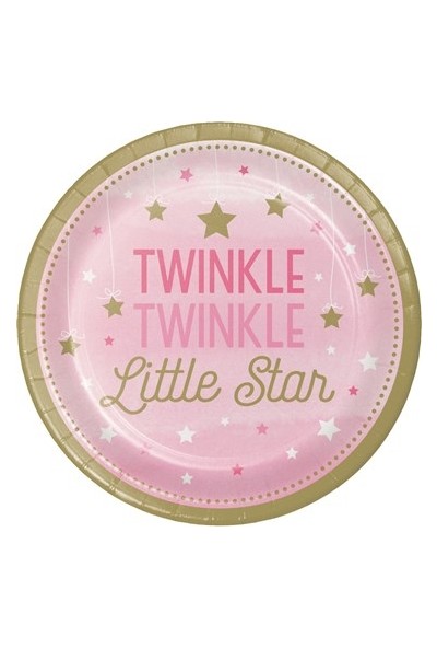 Parti Dünyası One Little Star Pembe 8 Li Tabak