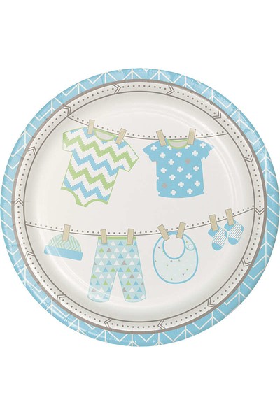 Parti Bebek Kıyafetleri Mavi Tabak 8 Adet Parti Bebek Kıyafetleri Mavi Tabak 8 Adet