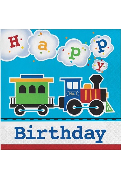 Parti Dünyası Trenlerim Happy Birthday Peçete 16 Adet