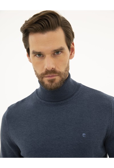 Pierre Cardin Indıgo Melanj Slim Fit Balıkçı Yaka Triko Kazak 50227090-VR155 Pierre Cardin Indıgo Melanj Slim Fit Balıkçı Yaka Triko Kazak 50227090-VR155