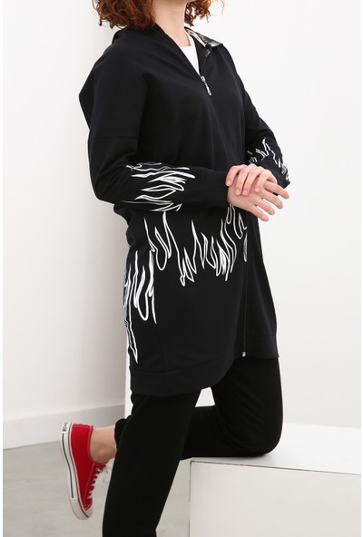 Yarece Baskılı Hırka