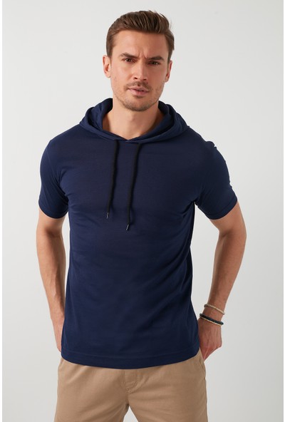 Buratti % 100 Pamuklu Kapüşonlu Slim Fit T Shirt Erkek T SHİRT 5412021