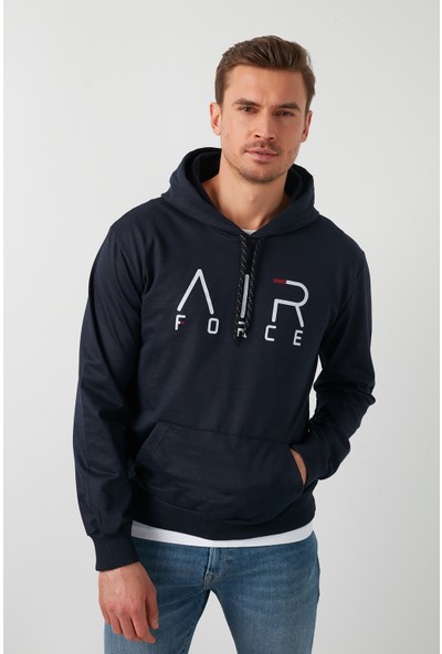 Buratti Baskılı Kapüşonlu Kanguru Cepli Sweat Erkek Sweat 541AIRFORCE
