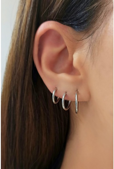 ÇLK Accessories Çelik 3 Lü Ince Halka Kombin Kadın Çelik Küpe TRKÜPE3757 B32753 ÇLK Accessories Çelik 3 Lü Ince Halka Kombin Kadın Çelik Küpe TRKÜPE3757 B32753