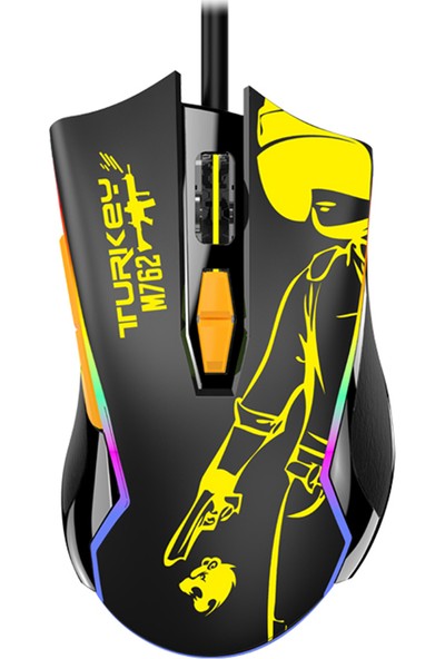 Katsuta M-762 4800DPI Rgb Gaming Oyuncu Mouse - Siyah