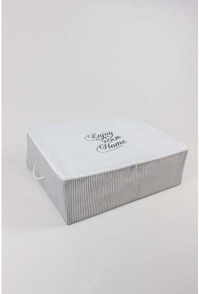 Serstil Gri 62 x 46 x 22 cm Büyük Boy Baza Altı Çizgili Hurç Serstil Gri 62 x 46 x 22 cm Büyük Boy Baza Altı Çizgili Hurç