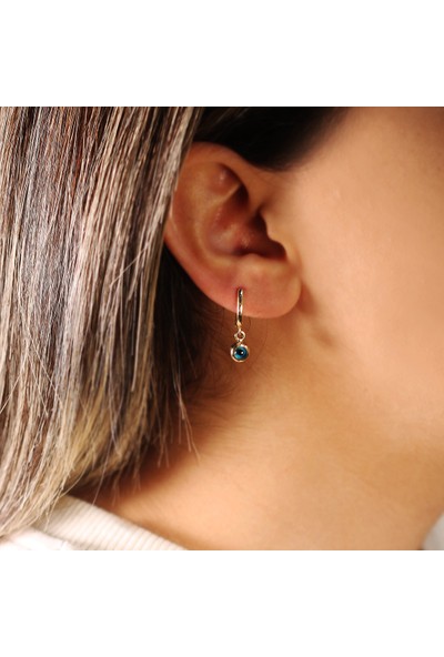 Adil İdil Kuyumculuk Nazar Boncuk Minimal Küpe