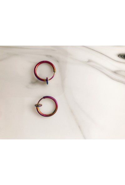 Yeşim Aksesuar Deliksiz Kulaklar Için Çelik Halka Küpe, Sıkıştırmalı Kıkırdak Küpesi