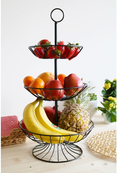 Zuri Design 3 Katlı Metal Meyvelik 55 cm Zuri Design 3 Katlı Metal Meyvelik 55 cm