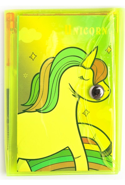 Vuki Unicorn 3 Bölmeli Mini Kalemli Defter Seti Sarı Vuki Unicorn 3 Bölmeli Mini Kalemli Defter Seti Sarı