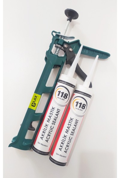 Glax 2 Adet Beyaz Silikonize Mastik / Çekomastik 2X450 Gr. + Glax Silikon Tabancası Glax 2 Adet Beyaz Silikonize Mastik / Çekomastik 2X450 Gr. + Glax Silikon Tabancası