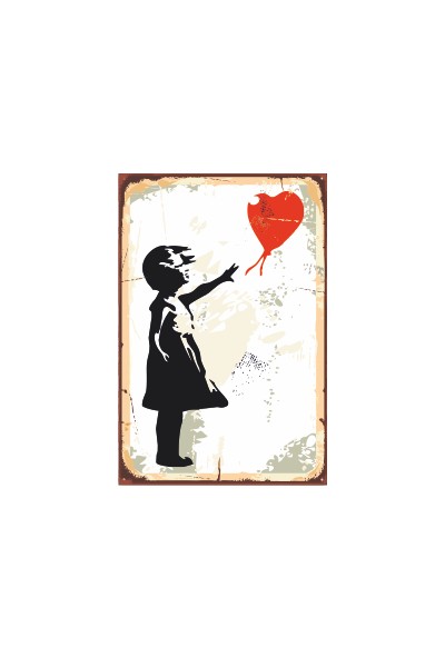 Hayat Poster Balonu Kaçan Kız Retro Ahşap Poster 20X30 cm Hayat Poster Balonu Kaçan Kız Retro Ahşap Poster 20X30 cm