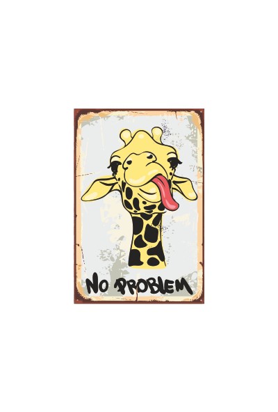 Hayat Poster No Problem Retro Ahşap Poster 20X30 cm