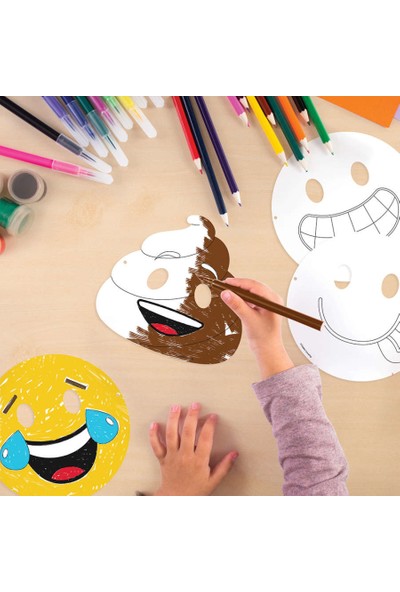 Parti Dünyası Gülen Yüz Boyama Maskeleri 12 Adet
