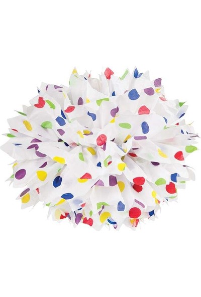 Parti Dünyası Renkli Puanlı Ponpon Çiçek 1 Adet