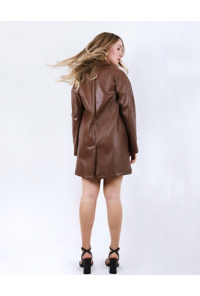 Bearsheeba Deri Ceket Kahverengi Özel Tasarım