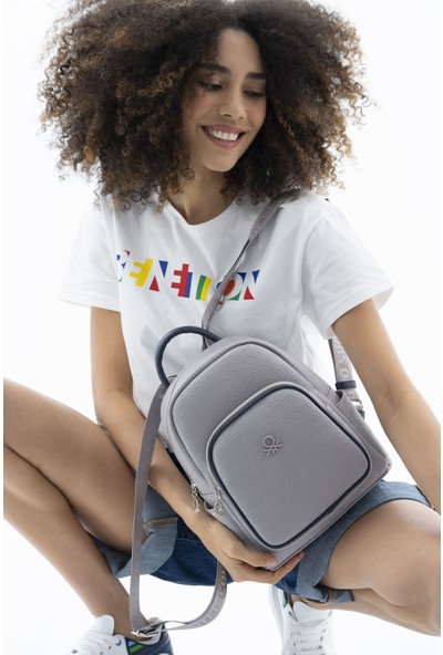 Benetton Kadın Sırt Çantası Gri-Lacivert BNT459 Benetton Kadın Sırt Çantası Gri-Lacivert BNT459