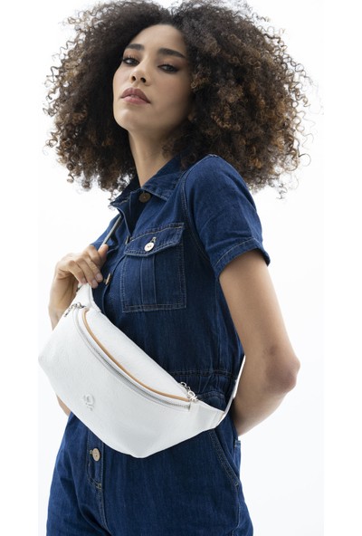 Benetton Kadın Bel Çantası Beyaz-A.camel BNT450