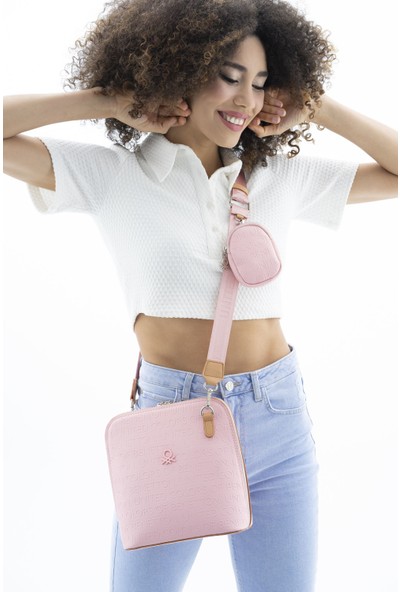 Benetton Kadın Çapraz Çanta Pembe-A.camel BNT466