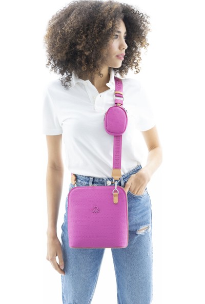 Benetton Kadın Çapraz Çanta Fuşya-A.camel BNT466