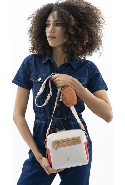 Benetton Kadın Çapraz Çanta Bej-Camel-Kırmızı BNT464 Benetton Kadın Çapraz Çanta Bej-Camel-Kırmızı BNT464