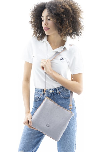 Benetton Kadın Çapraz Çanta Gri-A.camel BNT468