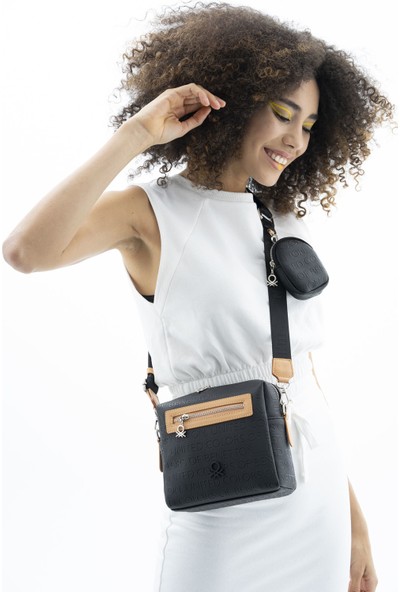 Benetton Kadın Çapraz Çanta Siyah-A.camel BNT464