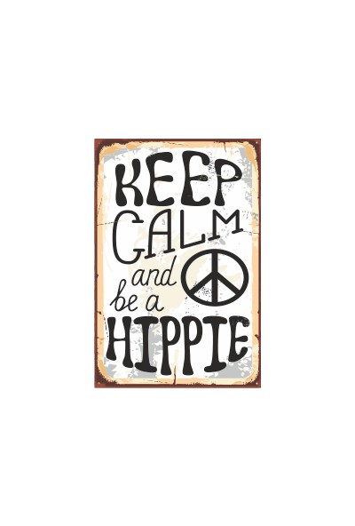 Hayat Poster Hippi Retro Ahşap Poster 20X30 cm