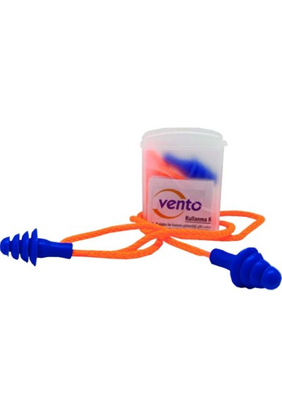 Vento 3 Adet 26 Db Kulak Tıkacı Yıkanabilir Ipli Kutulu Çam Tipi Tıkaç