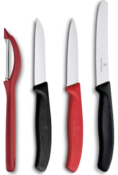 Victorinox Kırmızı Siyah Soyacak Seti 4 Parça Victorinox Kırmızı Siyah Soyacak Seti 4 Parça